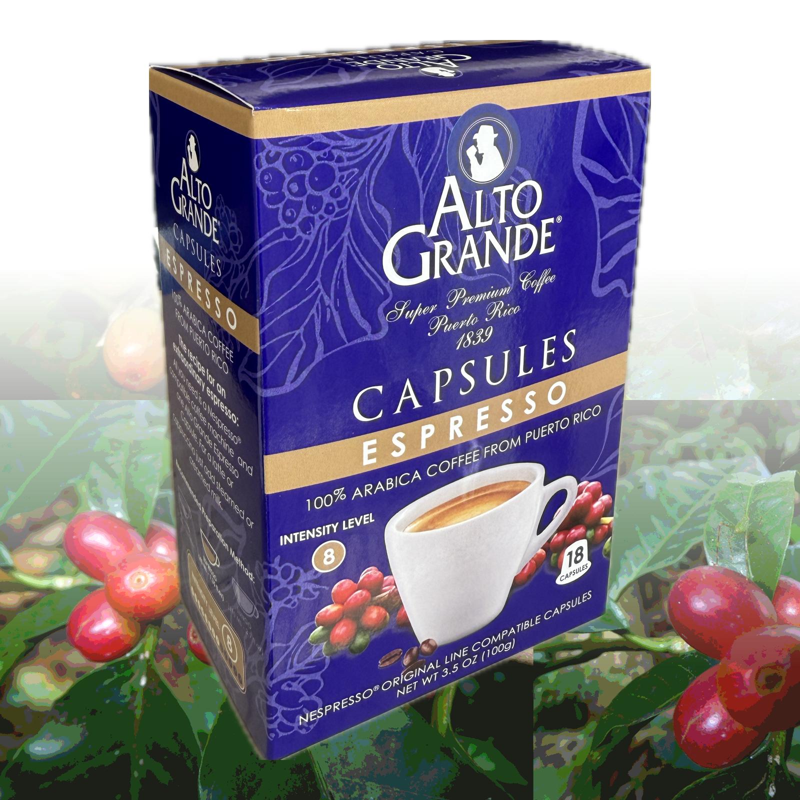 Alto Grande Espresso Coffee Capsules Intensity 8 | Premium Puerto Rican ...
