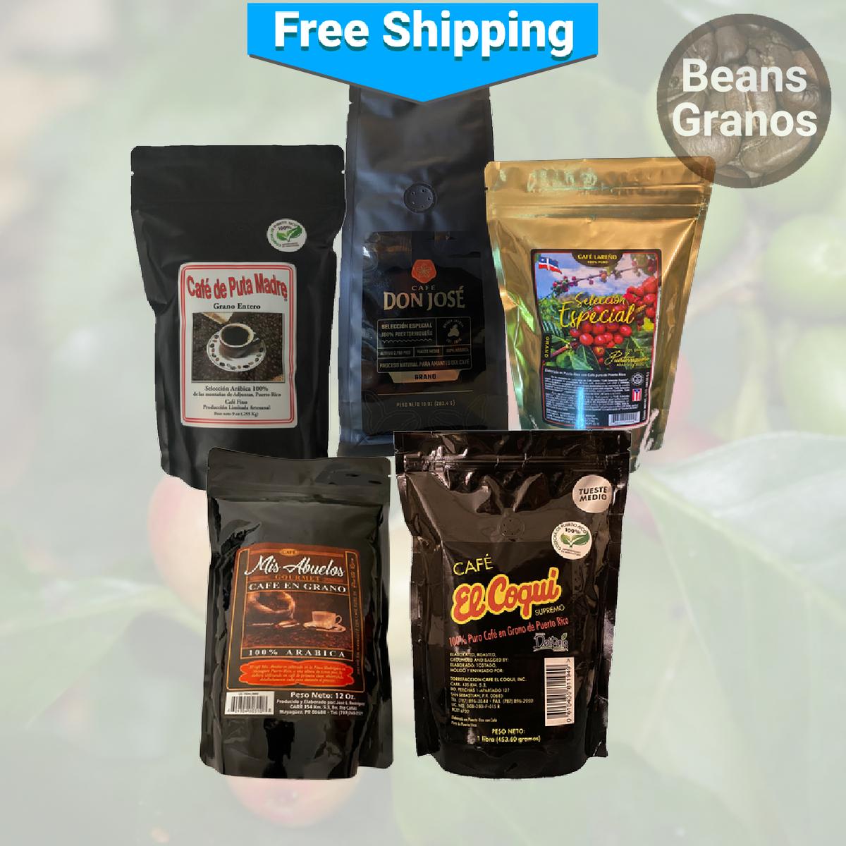 Puerto Rican Coffee Beans Variety Pack: Finest Five Star 1 – Puerto ...